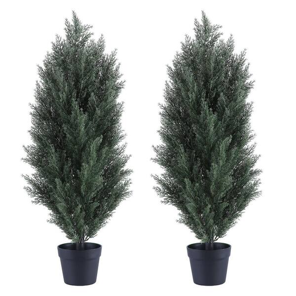 PRIMROSE CARNATION LLC 3 ft. Green Artificial Pine Tree Set of 2 in ...