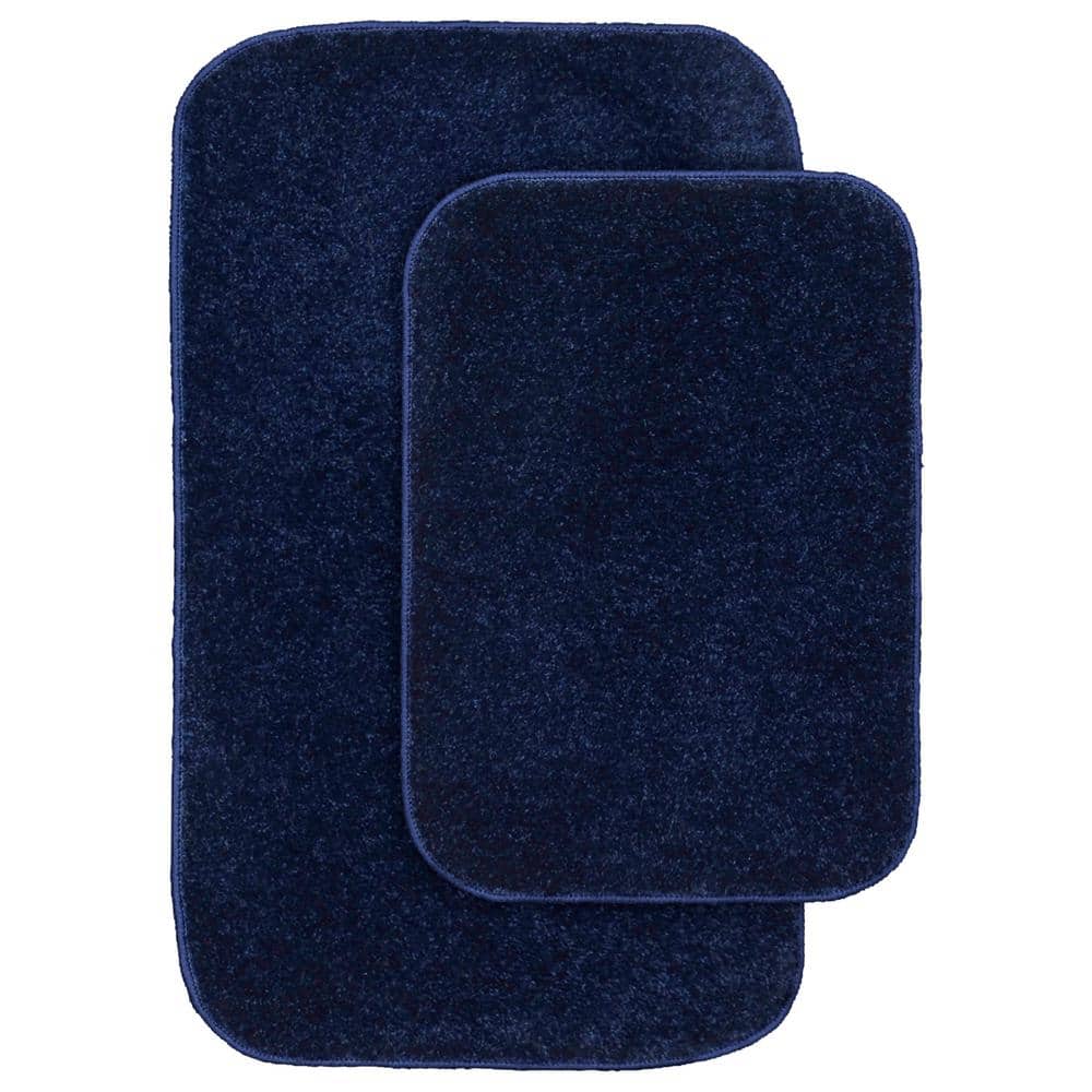 Garland Rug Gramercy Navy Solid Polypropylene 2-Piece Bath Mat Set ...