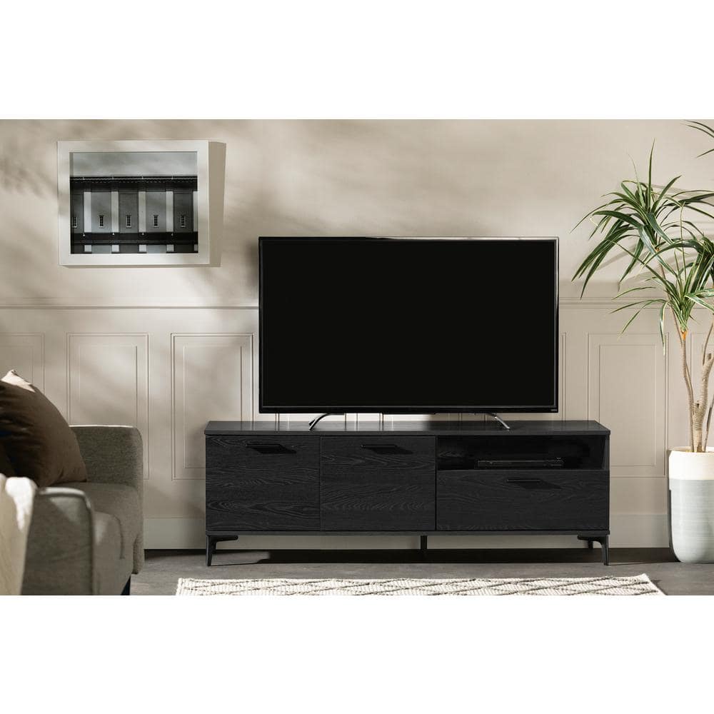 South Shore Musano Black Oak 59.25 in.TV Stand 15981 - The Home Depot