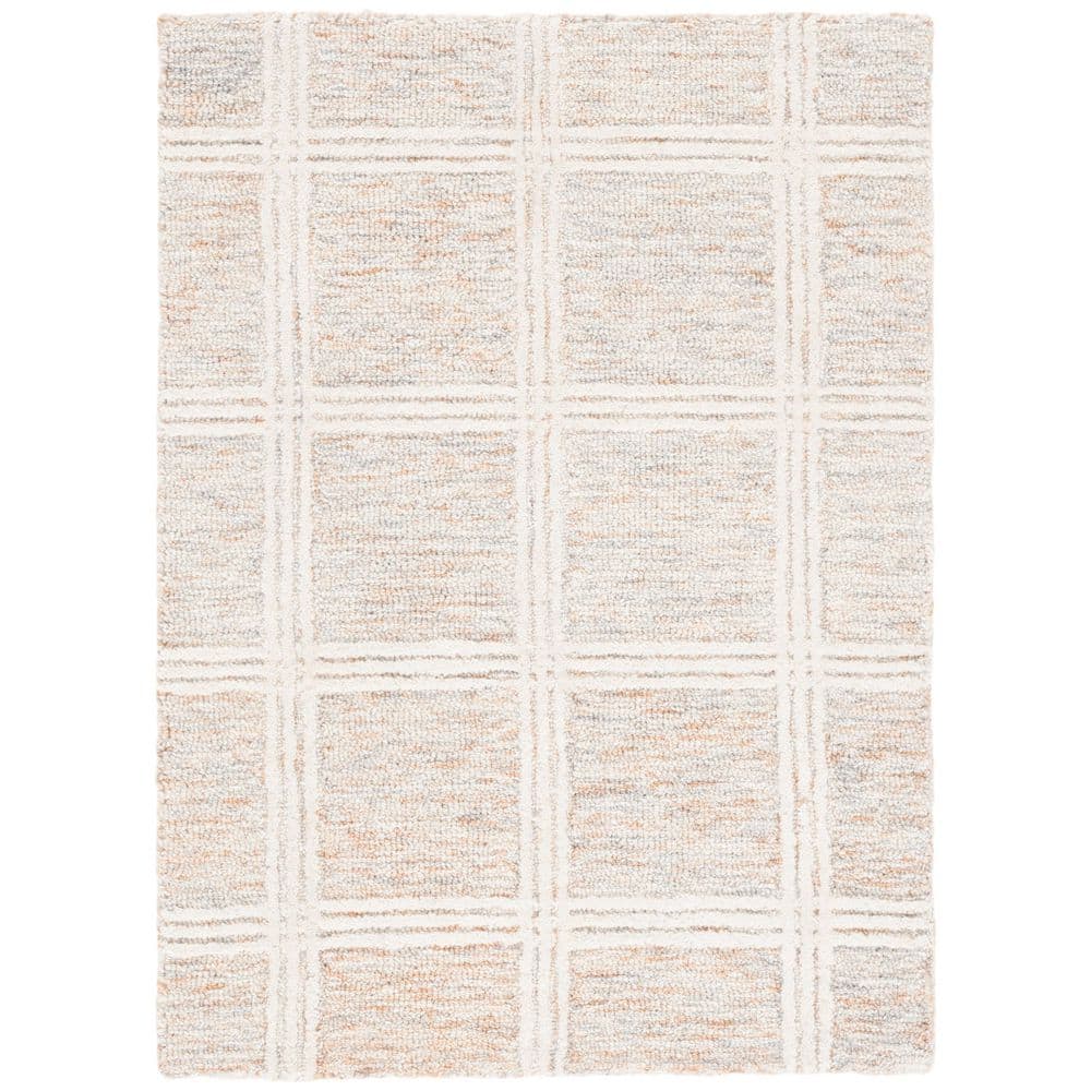 SAFAVIEH Pine 3 ft. x 5 ft. Rust/Ivory Solid Geometric Area Rug PNE103Q ...