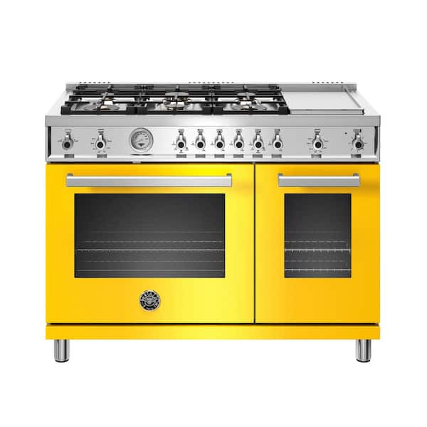 Bertazzoni Professional Series 48" 7.2 cu. Ft. Double Oven Gas Range ...
