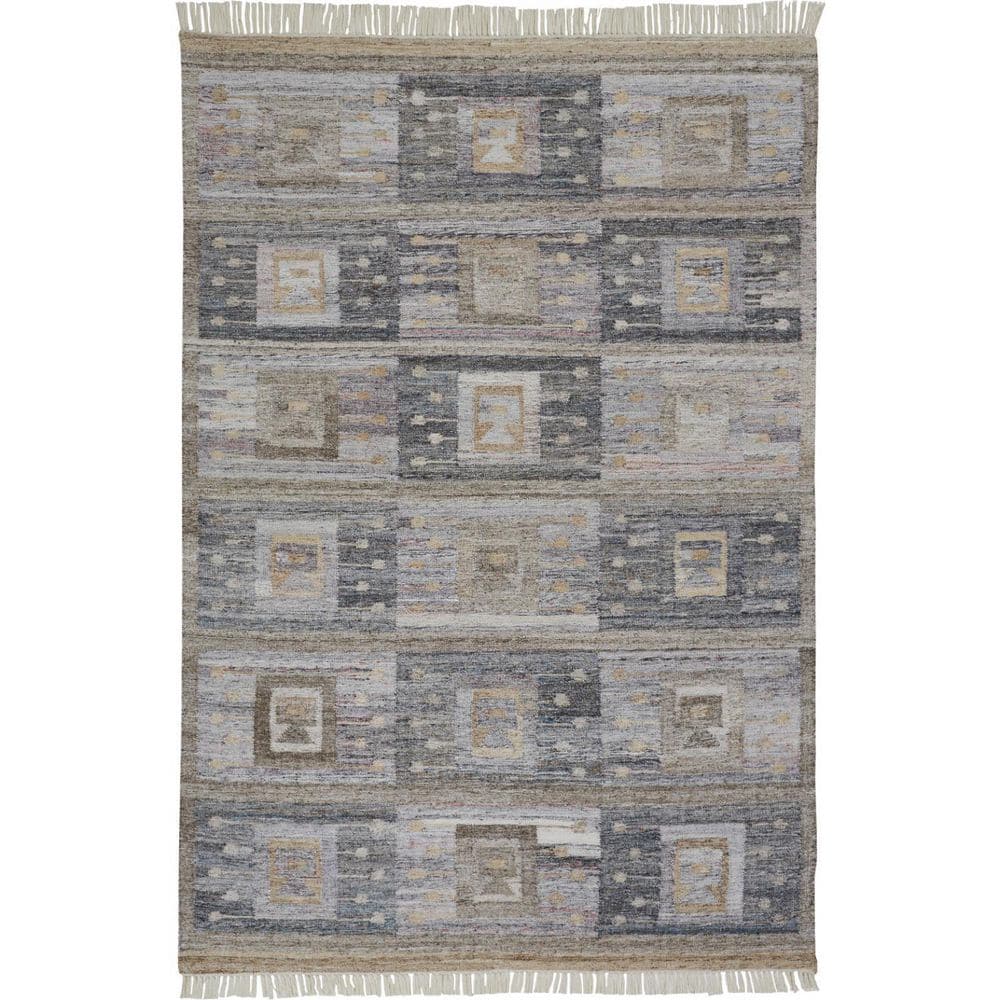 HomeRoots 5 ft. X 8 ft. Gray Geometric Area Rug 2000512459 - The Home Depot