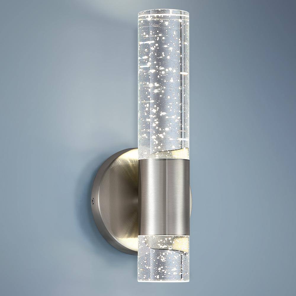 TRUE FINE 12 in. 1-Light Brushed Nickel Modern/Contemporary LED ...