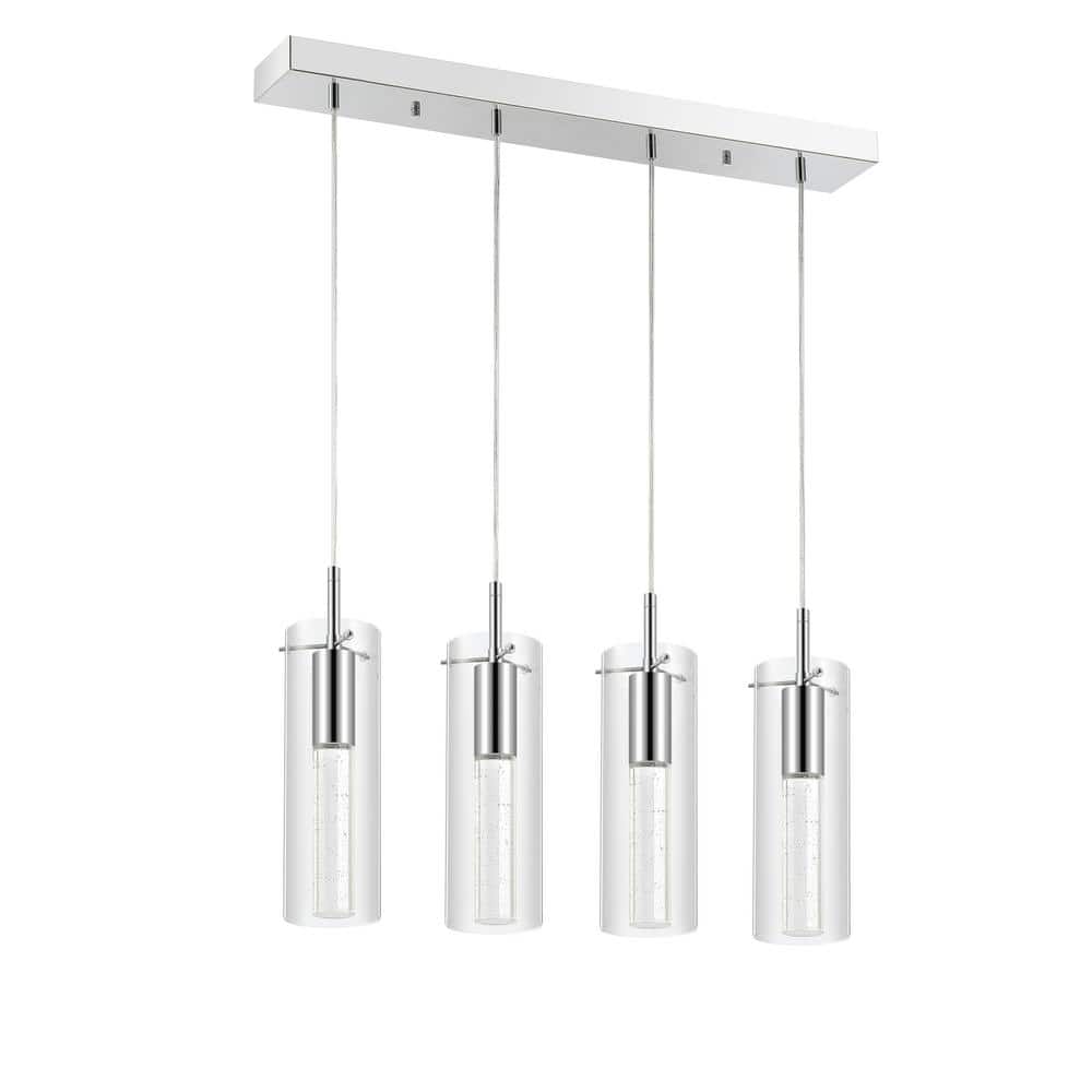 JONATHAN Y Mium 29.5 in. 4-Light Modern Style Iron/Crystal/Glass ...