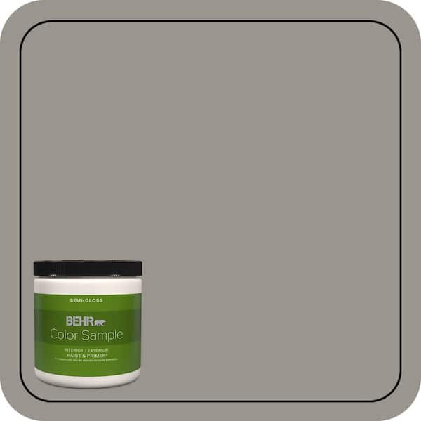 BEHR PREMIUM PLUS 8 oz. #N360-4 Battleship Gray Semi-Gloss Interior ...
