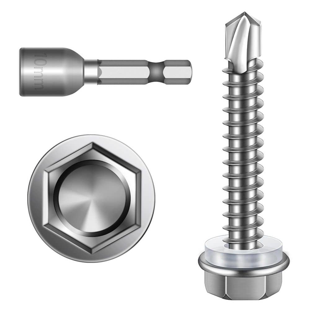 Reviews for MYWISH #14 x 1-1/2 in. Stainless Steel Hex Head Self ...