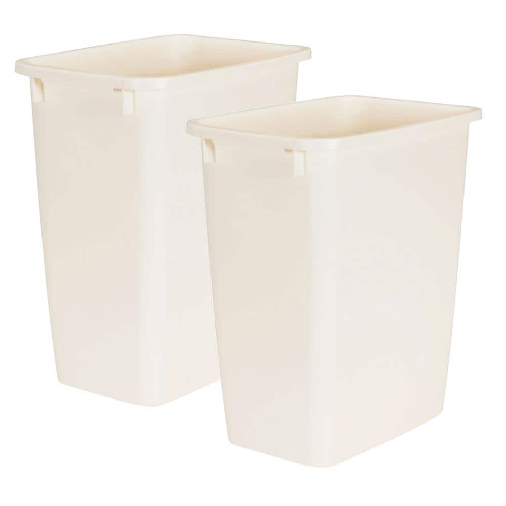 Rubbermaid 21 Qt. Bisque Rectangular Kitchen Wastebasket Trash Can (2 ...