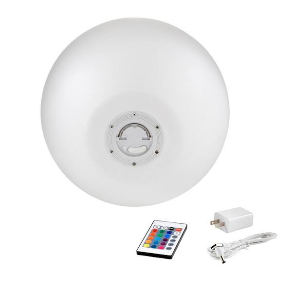 Hampton Bay 12 in. Battery Operated White LED Path Light RGB Color ...
