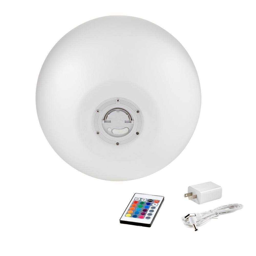 Hampton Bay 12 in. Battery Operated White LED Path Light RGB Color ...