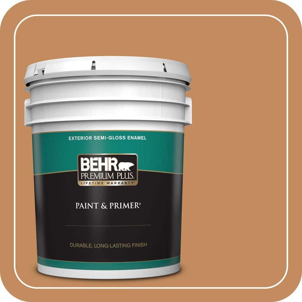 BEHR PREMIUM PLUS 5 gal. #PPU3-13 Glazed Ginger Semi-Gloss Enamel ...