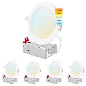 LUXRITE 8 in. Canless Light With J-Box CCT 3000K 3500K 4000K 5000K ...