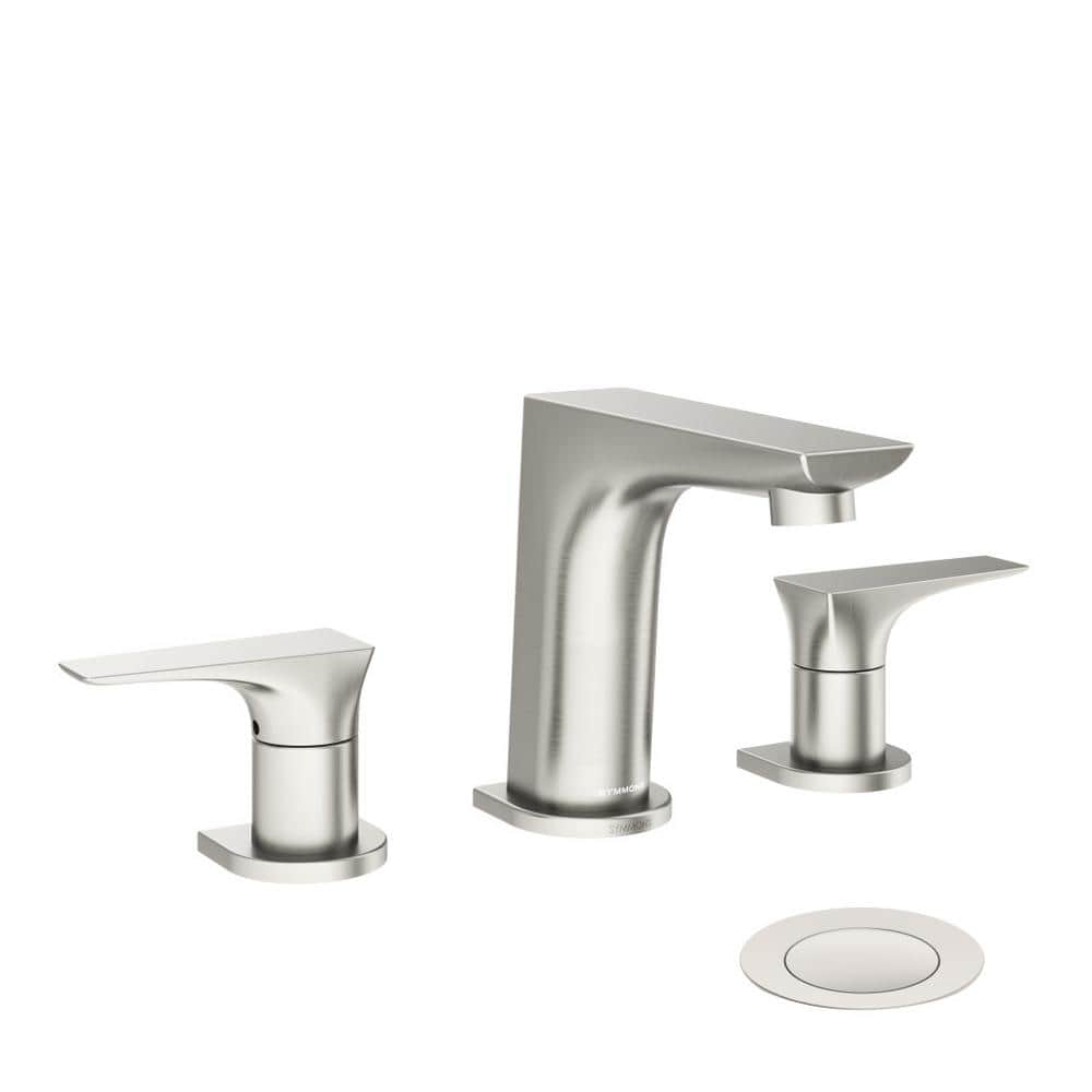 Symmons Verity 8 in. Widespread 2-Handle Bathroom Faucet with Push Pop ...