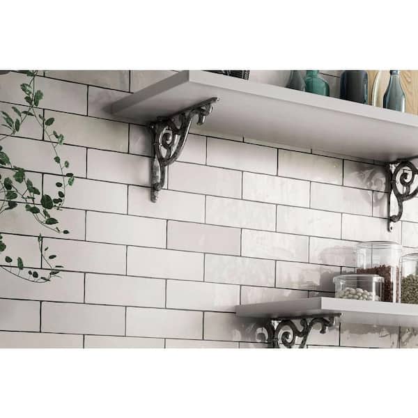 Bedrosians Cloe Subway Glossy White 2.5 in. x 8 in. Handmade-Look ...