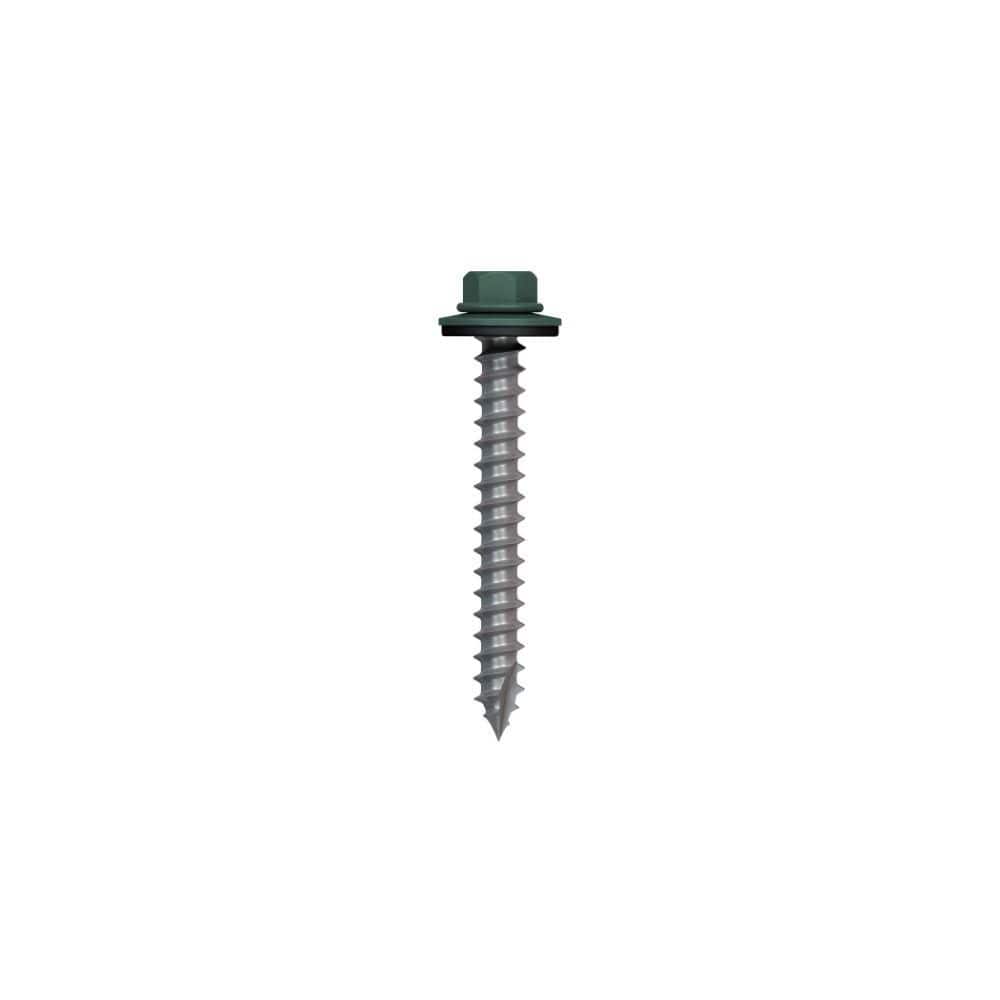 Fabral #14 1-1/2 in. External Hex Steel Screw in Evergreen (250-Piece ...