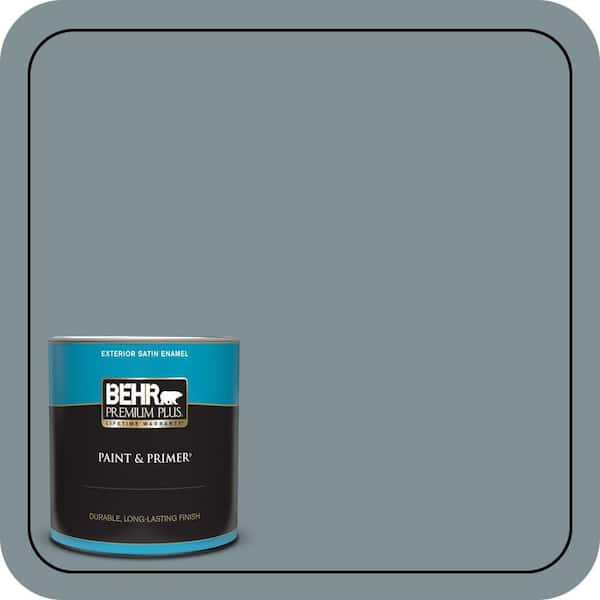 BEHR PREMIUM PLUS 1 qt. #740F-4 Dark Storm Cloud Satin Enamel Exterior ...