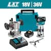 Makita 5.0 Ah 18V LXT Lithium-Ion Brushless Cordless Compact Router Kit ...