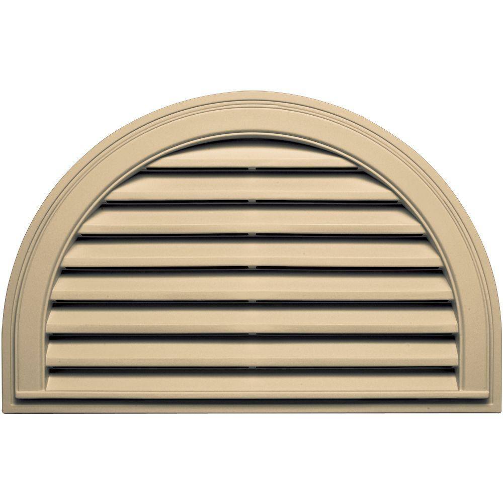 Builders Edge 34.1875 in. x 22.128 in. Half Round Brown/Tan Plastic ...