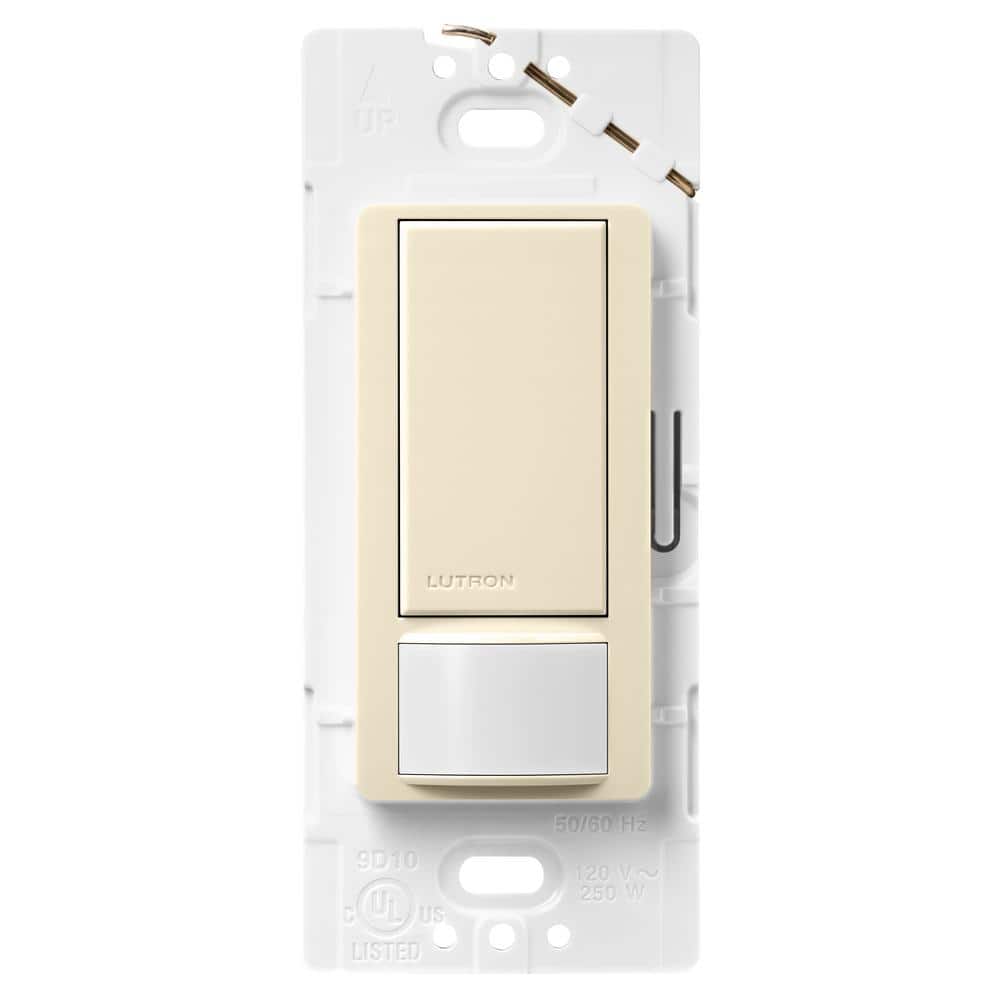 Lutron Maestro Motion Sensor Switch, 2-Amp, Single-Pole, Almond MS-OPS2 ...