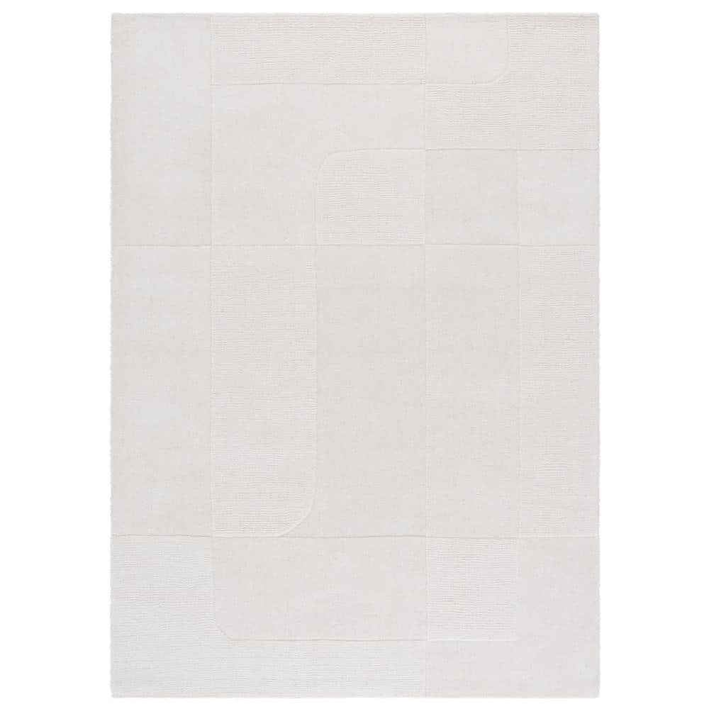 SAFAVIEH Mykonos 3 ft. x 5 ft. Ivory Solid Geometric Area Rug MKN201A-3 ...