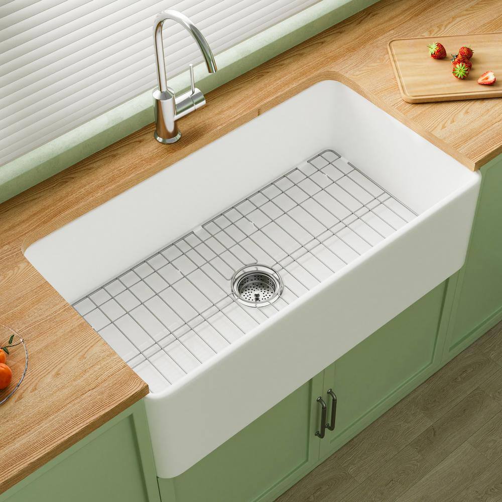 Jasmie Farmhouse Series 30 in. Apron Front Kitchen Sink Single Bowl ...