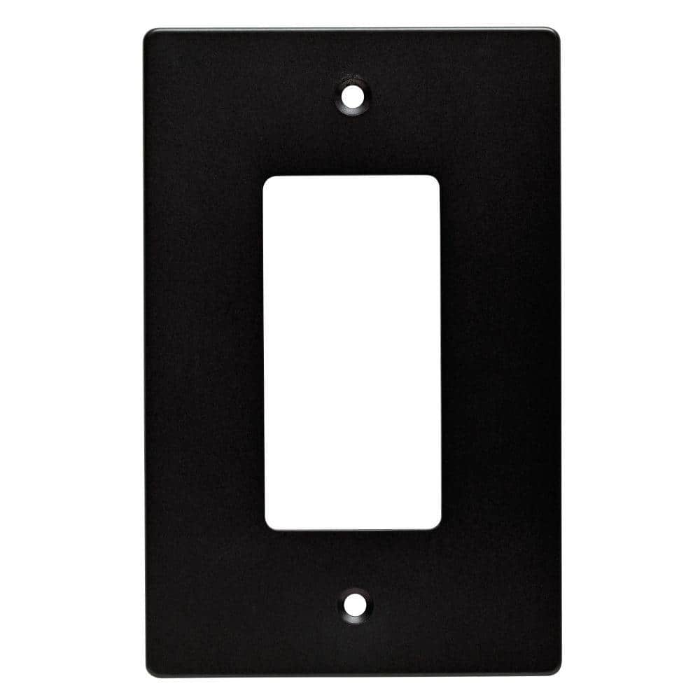 Hampton Bay (1-Pack) Subway Tile 1-Gang Matte Black Decorator/Rocker ...
