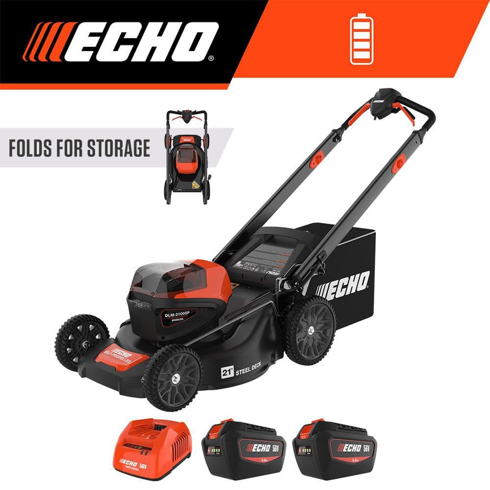 ECHO 56V 21 in. Cordless Battery 3-in-1 Walk Behind Self-Propelled Lawn ...