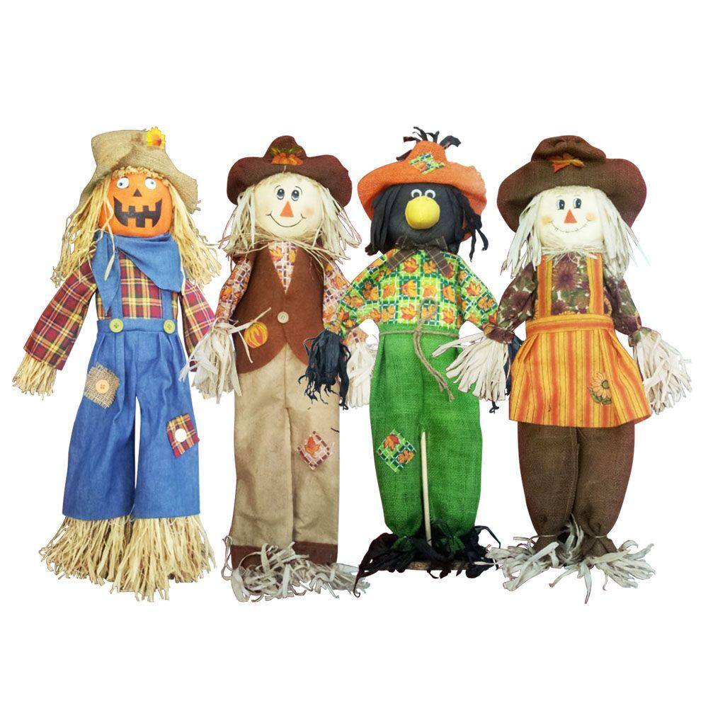 Home Accents Holiday 36 in. Scarecrow with Base ASM-9HH003 - The Home Depot