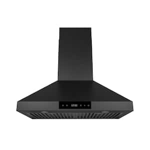 HAUSLANE 36 in. Convertible Wall Mount Range Hood with Changeable LED ...