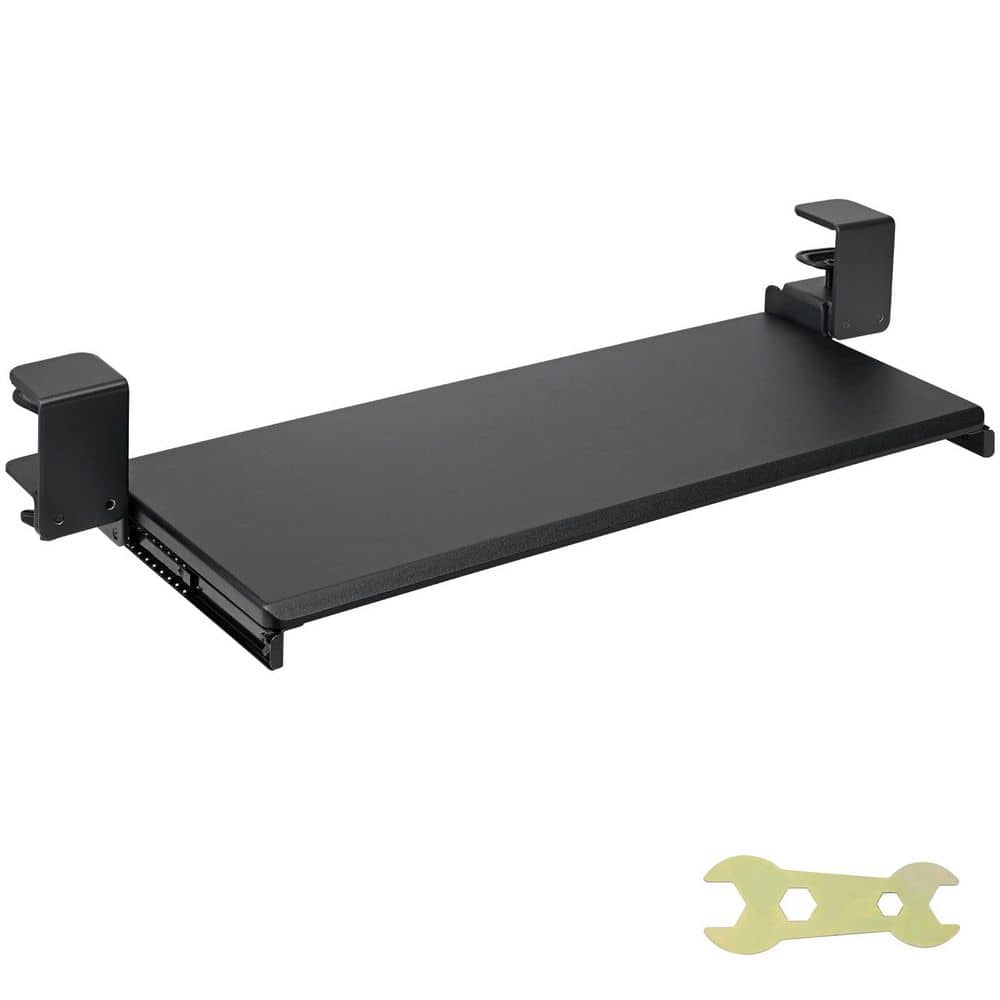 SKYSHALO Clamp on Keyboard Tray Under Desk, Desk Keyboard Tray Slide ...
