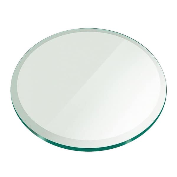 Fab Glass and Mirror 16 in. Clear Round Glass Table Top, 1/2 in ...