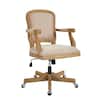 Linon Home Decor Vida Beige Upholstered Office Chair with Driftwood ...