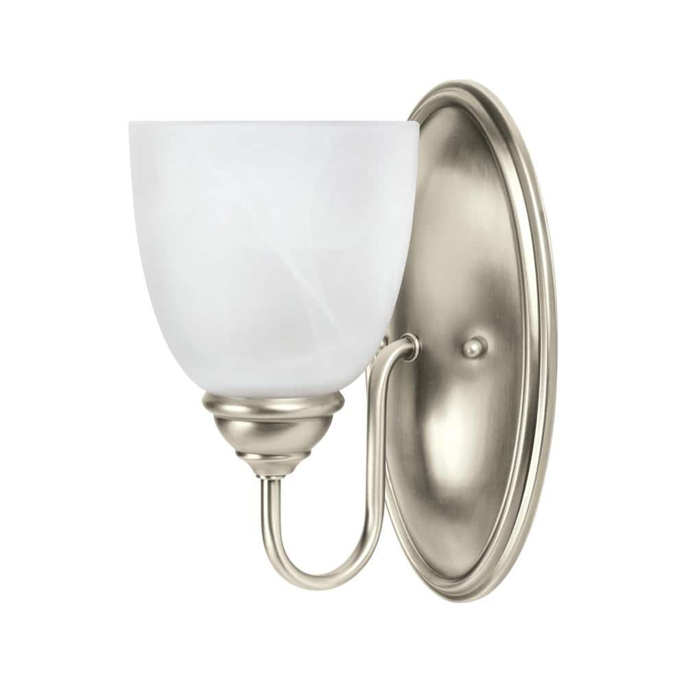 Generation Lighting Lemont 1-Light Antique Brushed Nickel Bath Light 44316EN-965 - The Home Depot