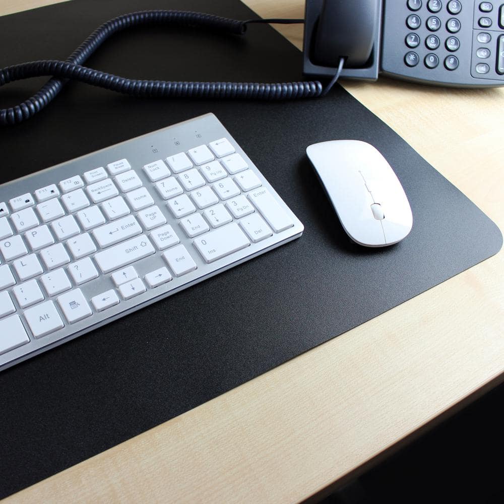 Floortex Desktex 20 in. x 36 in. Rectangular Black Vinyl Desk Pad ...