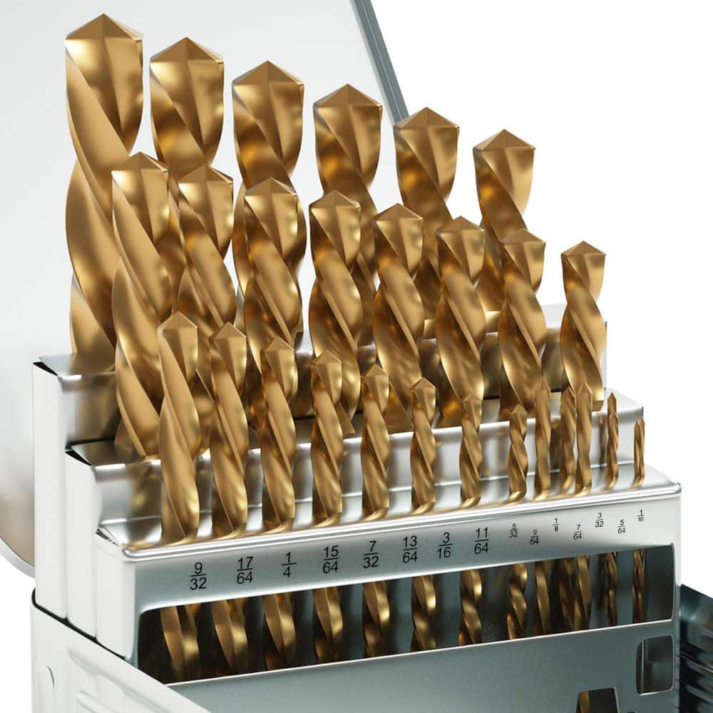 MYWISH Cobalt Left Hand Drill Bit Set (29-Piece), M35 High Speed Steel ...