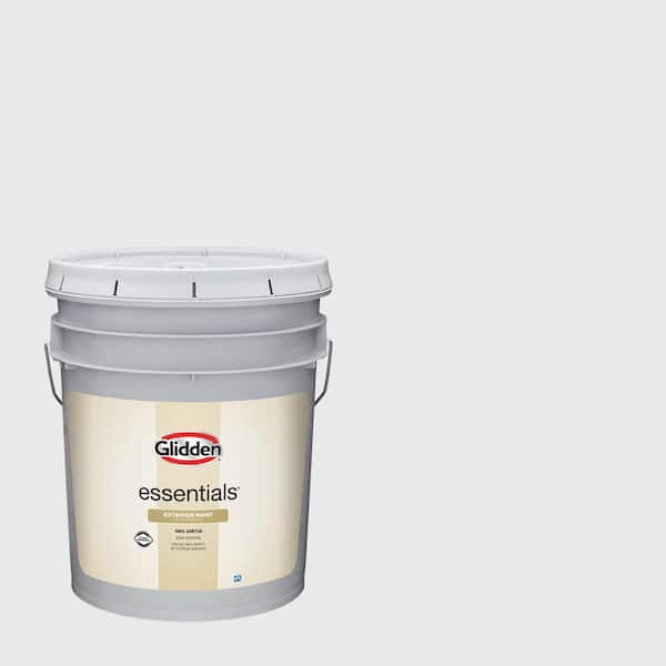 Glidden Essentials 5 gal. PPG1043-1 Snowbank Satin Exterior Paint ...