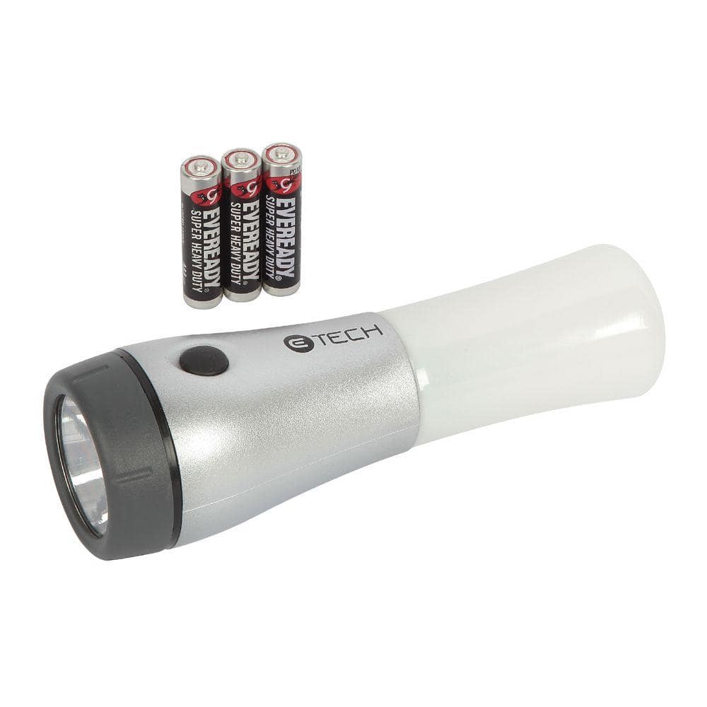 CE TECH Dual-LED White Plastic Flashlight 96137 - The Home Depot