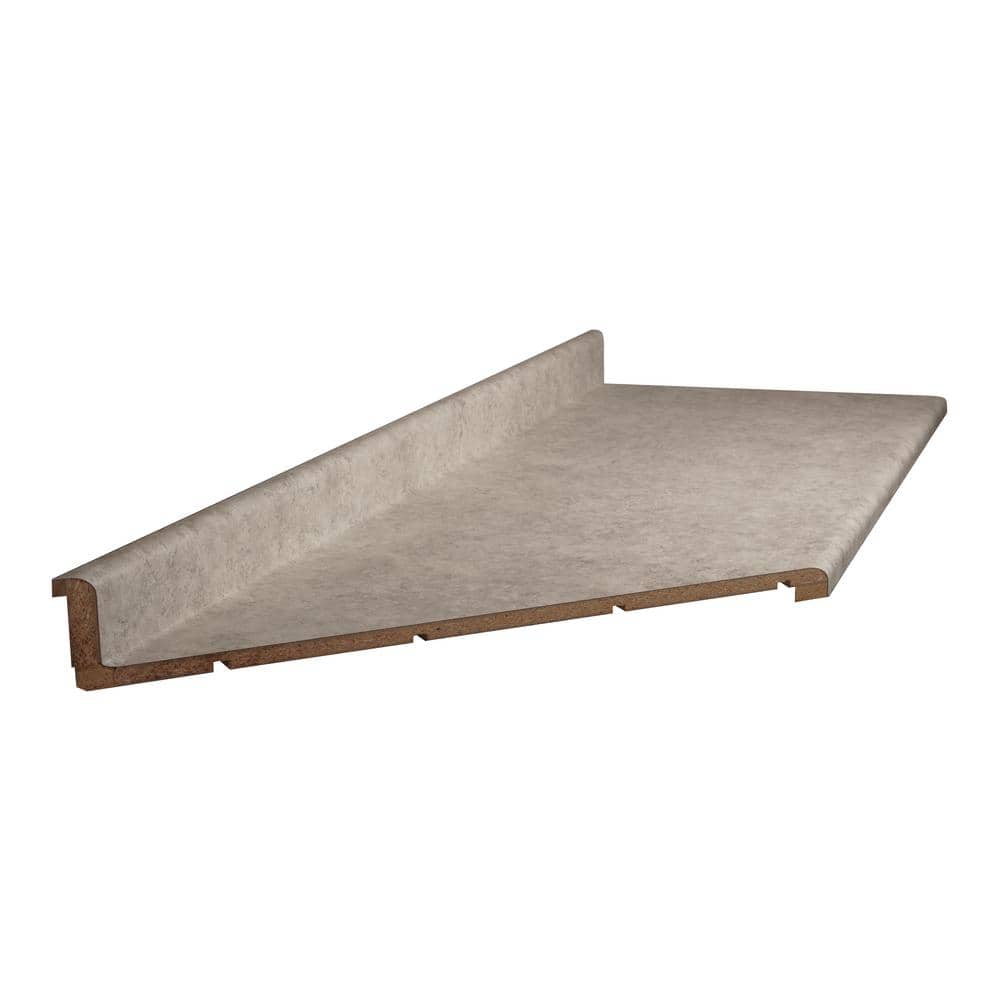 Hampton Bay 6 ft. Left Miter Laminate Countertop in Matte Pebble Piazza ...
