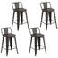 Homy Casa VUSTU 29 In. Kitchen Counter Height Gun Metal Bar Stools with ...
