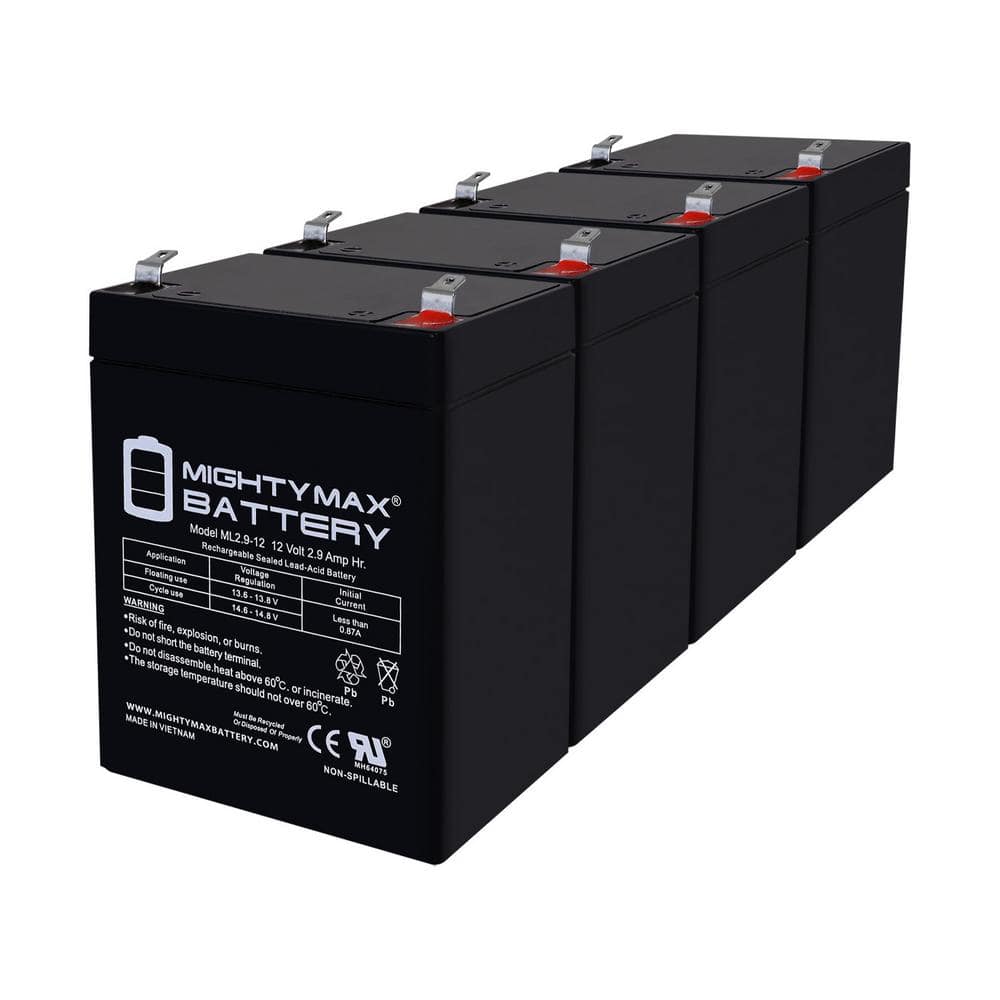 MIGHTY MAX BATTERY 12-Volt 2. 9AH F1 SLA Replacement Battery Compatible ...