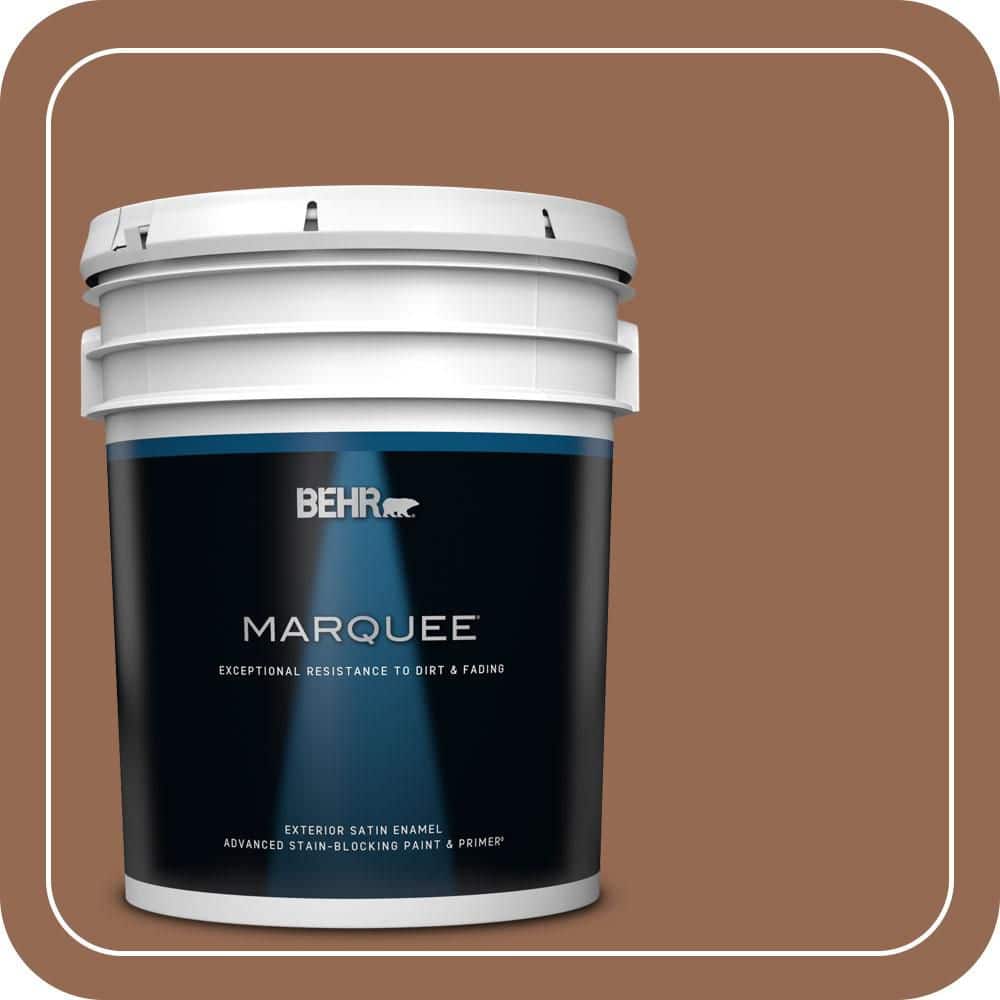 BEHR MARQUEE 5 gal. #240F-6 Sable Brown Satin Enamel Exterior Paint ...