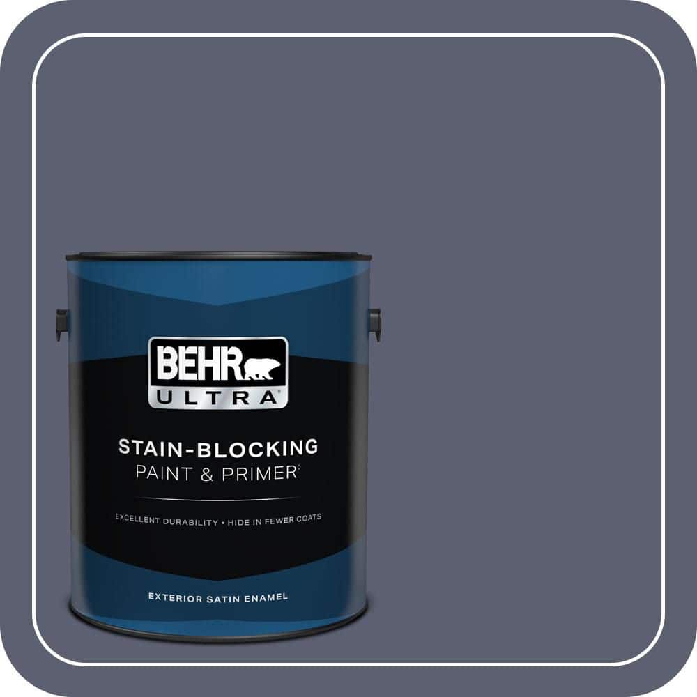 BEHR ULTRA 1 gal. #S550-6 Mysterious Night Satin Enamel Exterior Paint ...