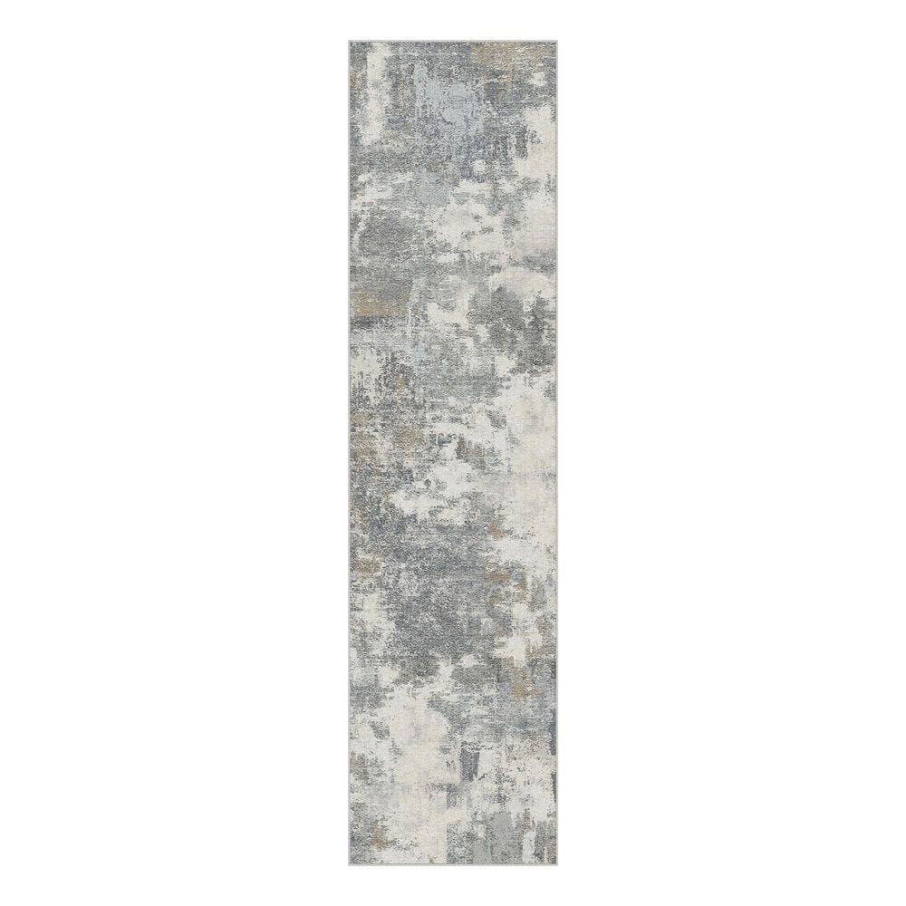 HaiiMeid Shka Blue 2 ft. x 8 ft. Modern Abstract Runner Rug X25IU0077H ...