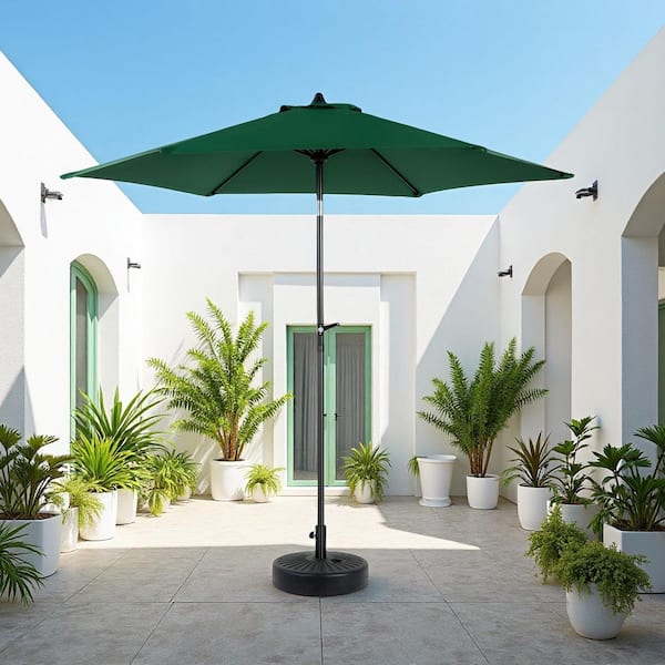 ToolCat 9 ft. Steel Outdoor Market Patio Umbrella Crank and Tilt ...