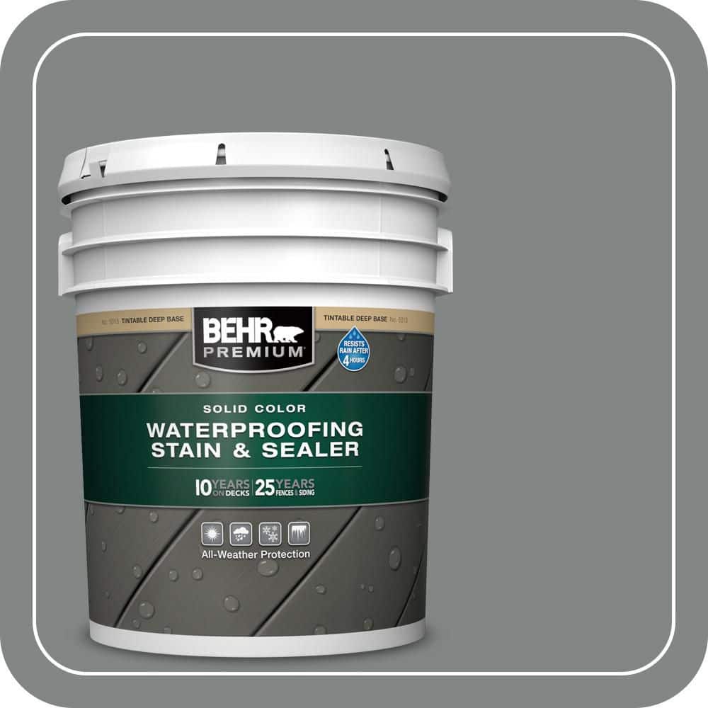 BEHR PREMIUM 5 gal. #6795 Slate Gray Solid Color Waterproofing Exterior ...