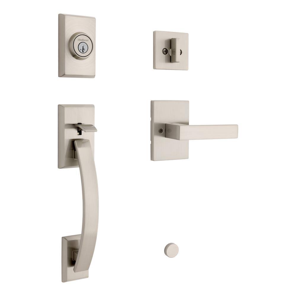 Kwikset Tavaris Single Cylinder Door Handleset w/Rectangular Singapore ...