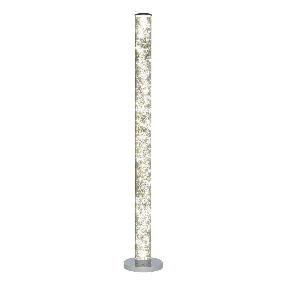 HomeRoots 49 in. White 1 Light 1-Way (On/Off) Column Floor Lamp for ...