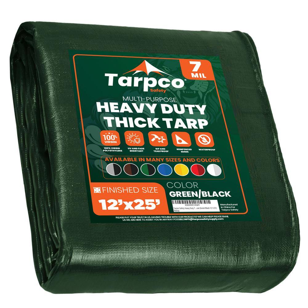Reviews for TARPCO SAFETY 12 ft. x 25 ft. Green/Black 7 Mil Heavy Duty ...