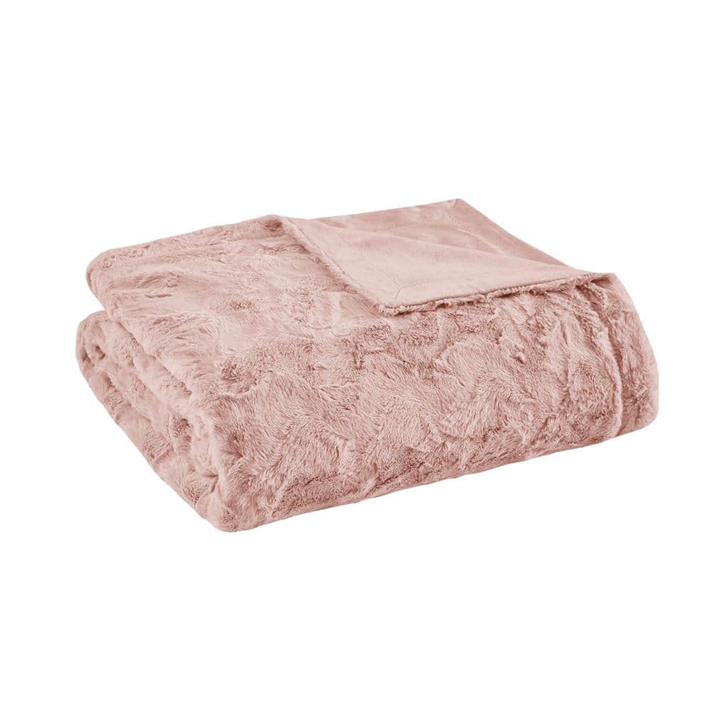 INNOBULE Pink Throw Blanket BP-2137-PK - The Home Depot