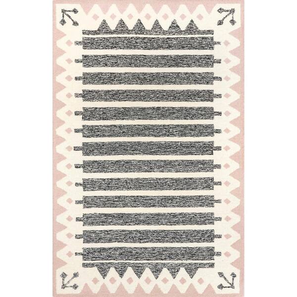 nuLOOM Eija Pink 5 ft. x 8 ft. Geometric Wool Area Rug SPWN01A-508 ...