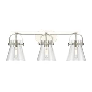 Innovations Pilaster II Cone 36.5 in. 4-Light Polished Nickel Vanity ...